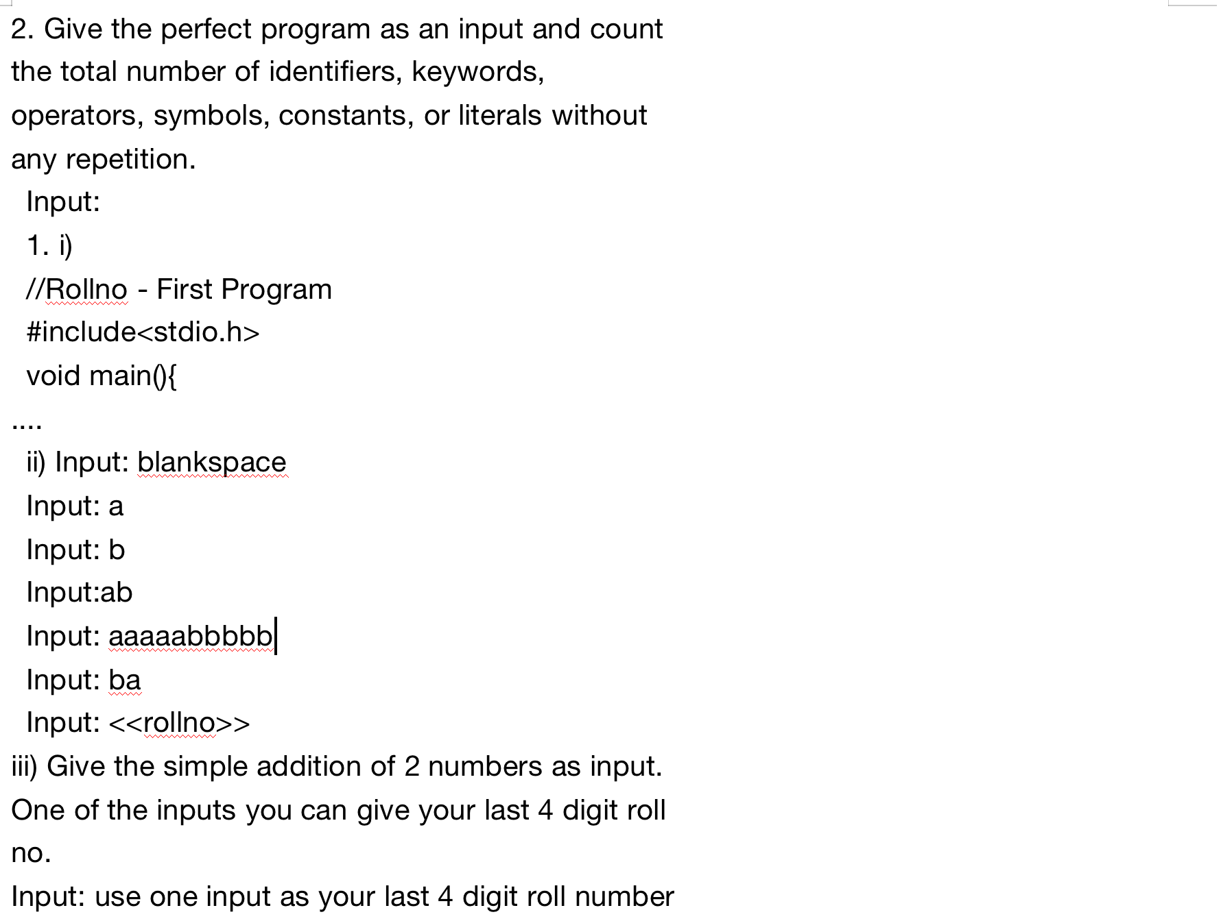 Solved 2 Give The Perfect Program As An Input And Count The 
