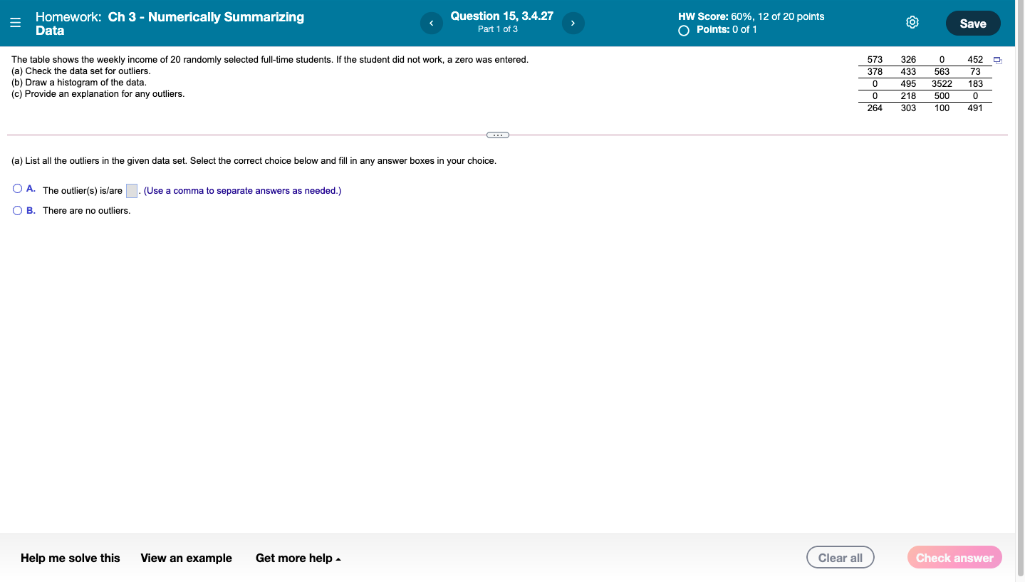 Solved = Homework: Ch 3 - Numerically Summarizing Data | Chegg.com