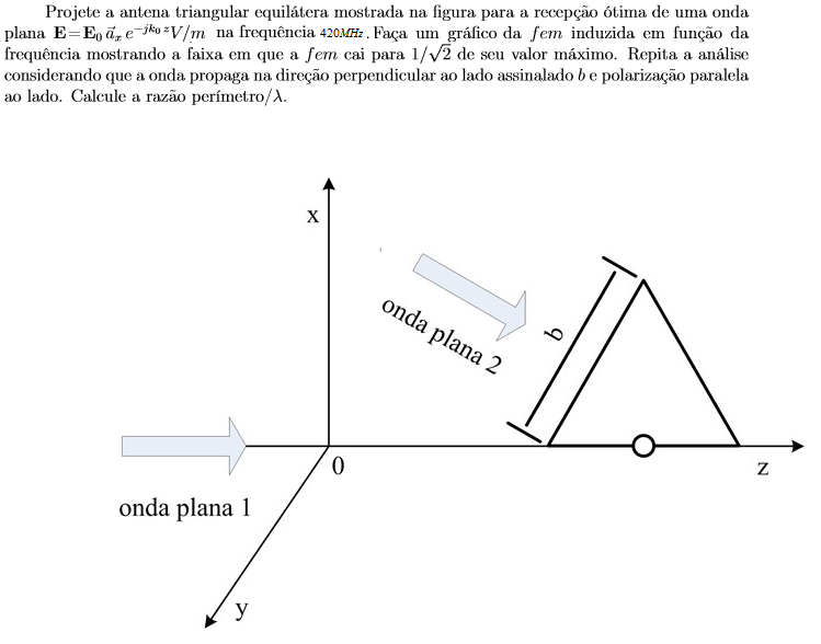 Design the equilateral triangle antenna shown in the | Chegg.com