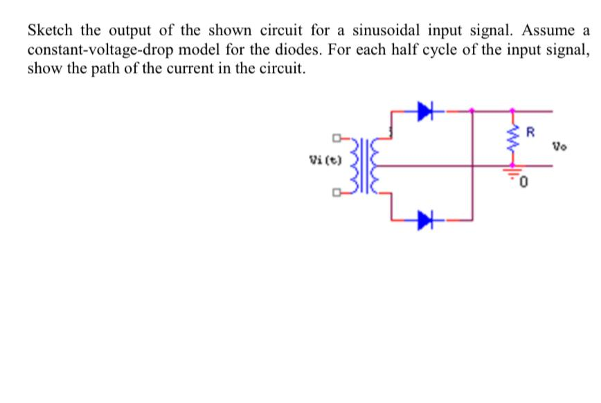 Solved Sketch the output of the shown circuit for a | Chegg.com