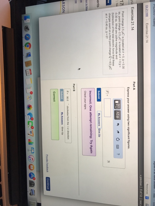 Solved Point charge 2.5 mu C is located at x = 0, y = 0.30 | Chegg.com