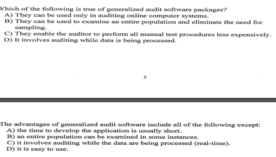 Solved Which of the following is true of generalized audit | Chegg.com