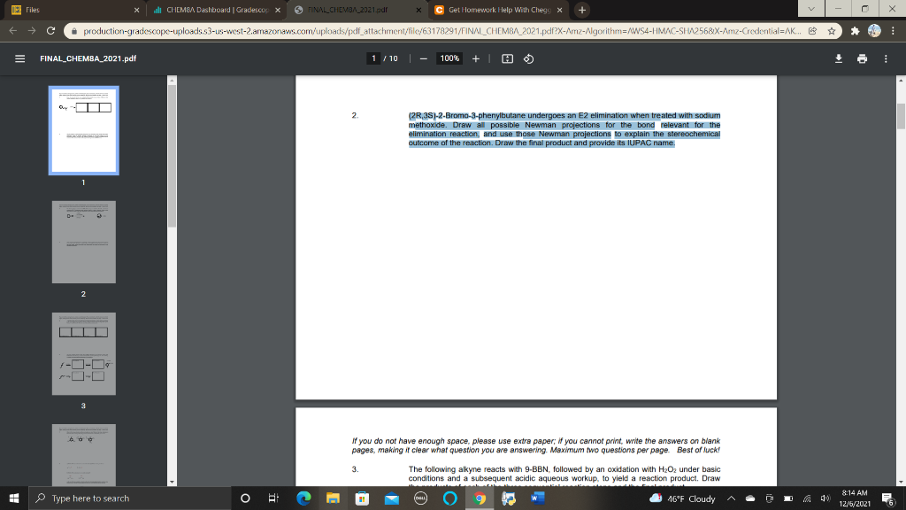 Solved (2R,3S)-2-Bromo-3-phenylbutane undergoes an E2 | Chegg.com