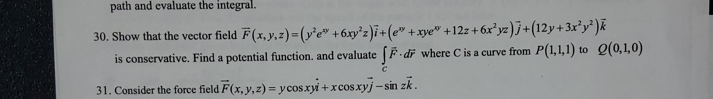 Solved 30 Show That The Vector Field
