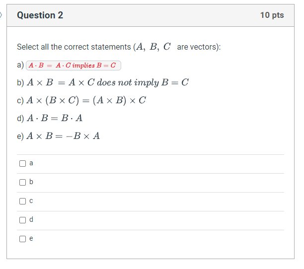 Solved Question 2 10 pts Select all the correct statements | Chegg.com