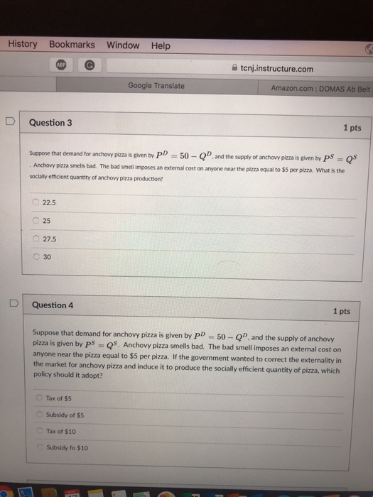 Solved History Bookmarks Window Help 슬 tcnj.instructure.com | Chegg.com