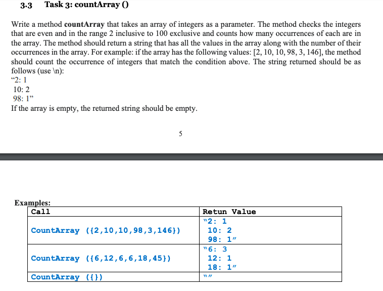Solved Java code, no system.out.println needed and no | Chegg.com