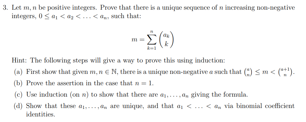 Solved Let m,n be positive integers. Prove that there is a | Chegg.com