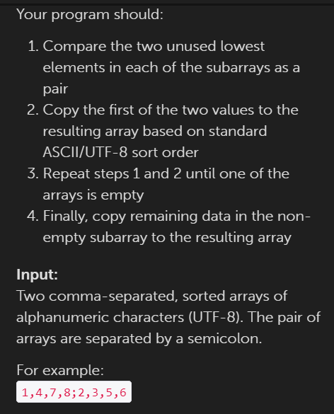 Solved Merge Step Programming challenge description: Your | Chegg.com