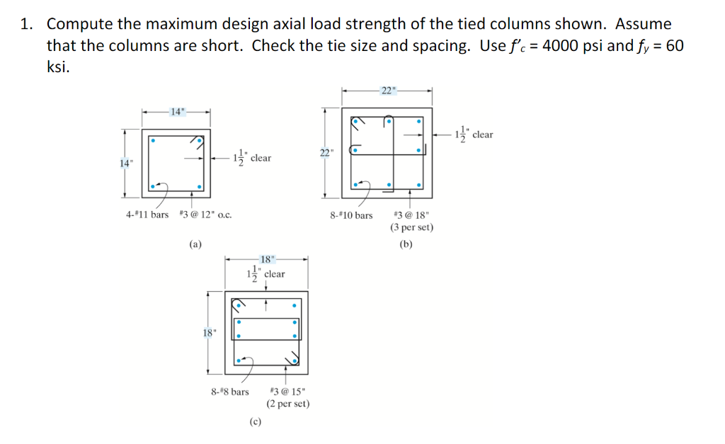 Solved Compute the maximum design axial load strength of the | Chegg.com