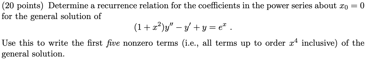 Solved 20 Points Determine A Recurrence Relation For The