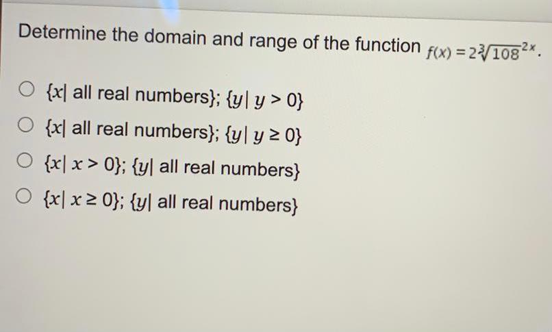 Solved Determine the domain and range of the function f(x) = | Chegg.com
