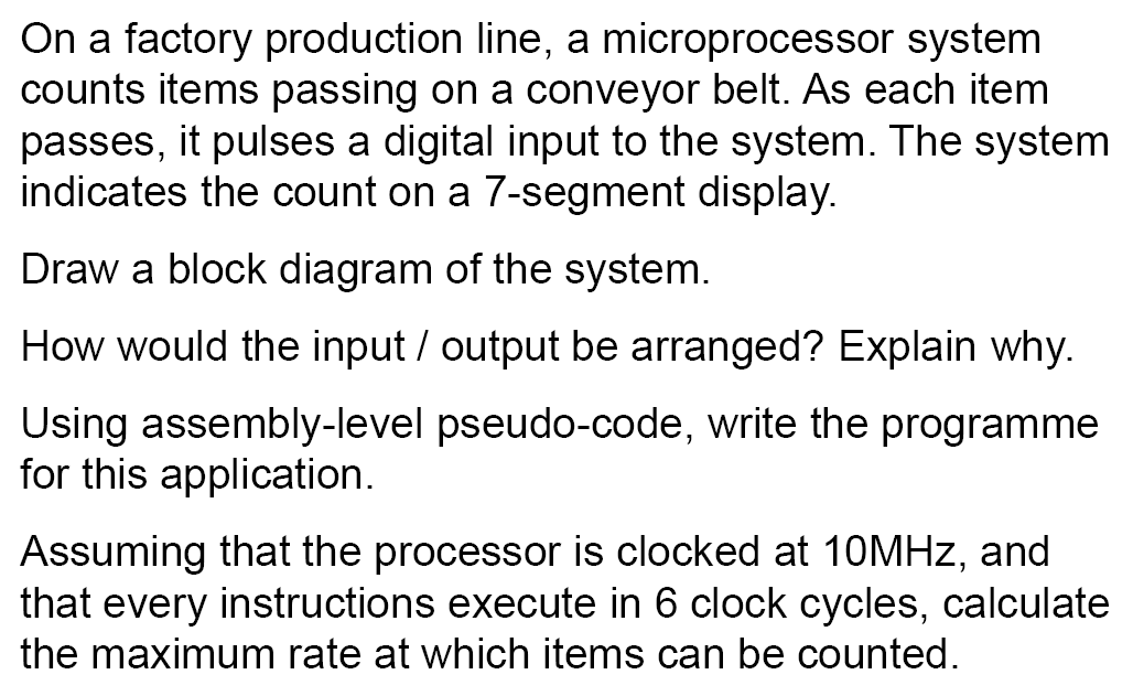 Solved On a factory production line, a microprocessor system | Chegg.com