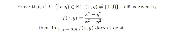 Solved Prove that if f: {(x, y) E R2: (x, y) (0,0)) -R is | Chegg.com