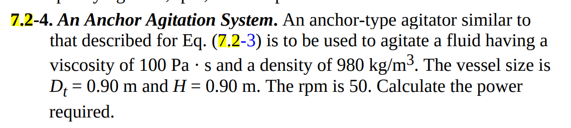 Solved 7.2-4. An Anchor Agitation System. An anchor-type | Chegg.com