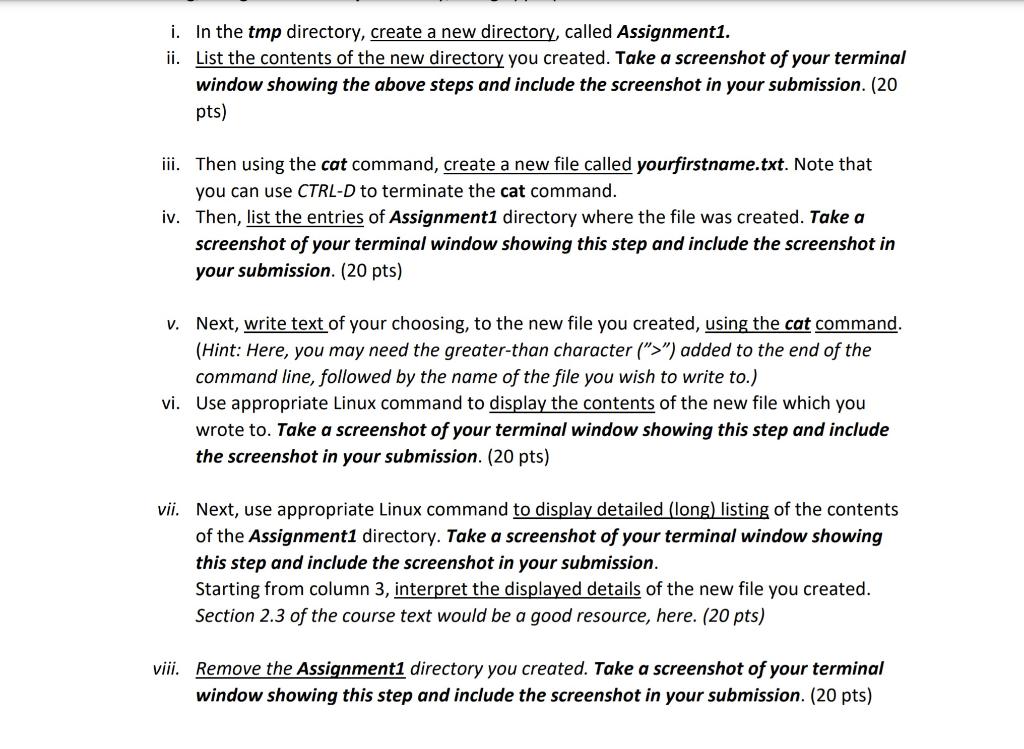 Solved i. In the tmp directory, create a new directory, | Chegg.com