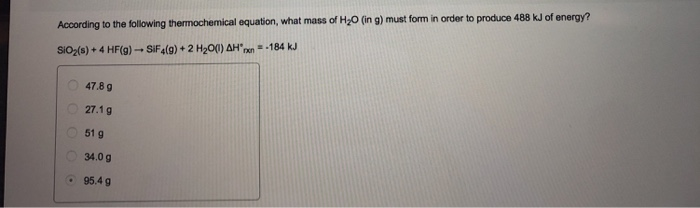 Solved According to the following thermochemical equation, | Chegg.com