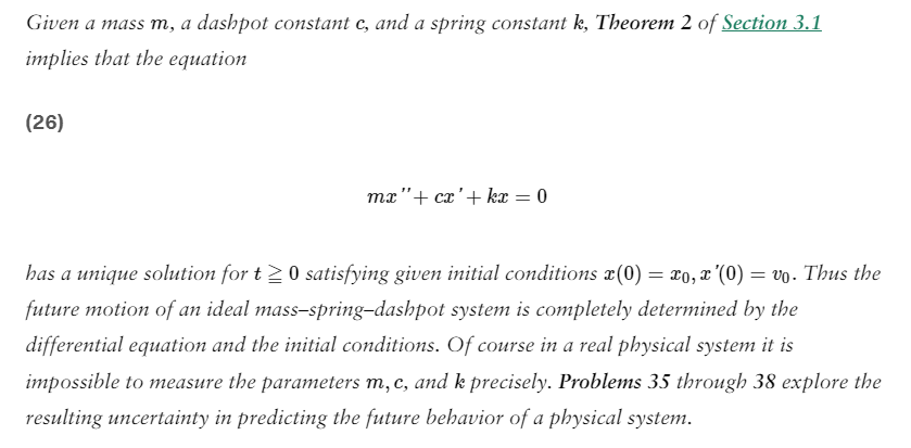 Solved Given a mass m, a dashpot constant c, and a spring | Chegg.com