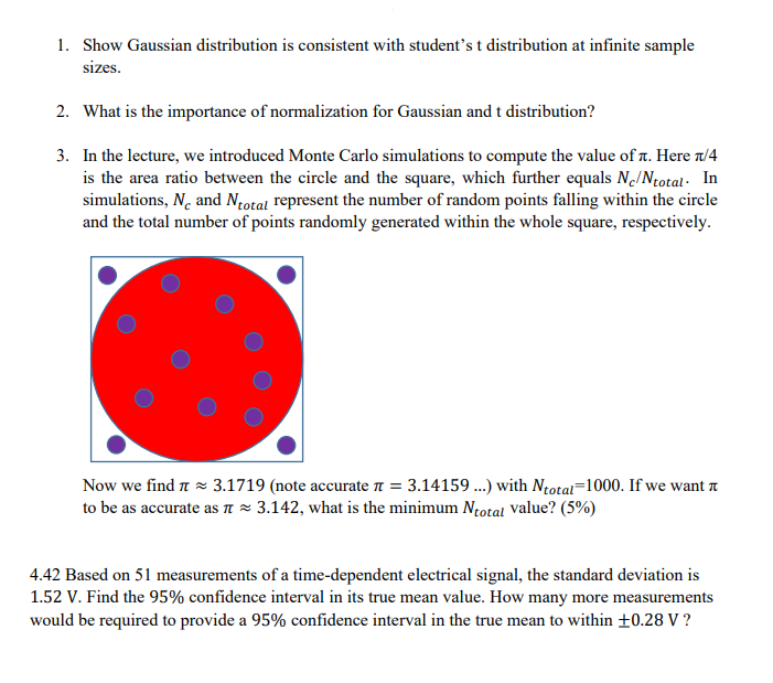 Solved Show Gaussian distribution is consistent with | Chegg.com