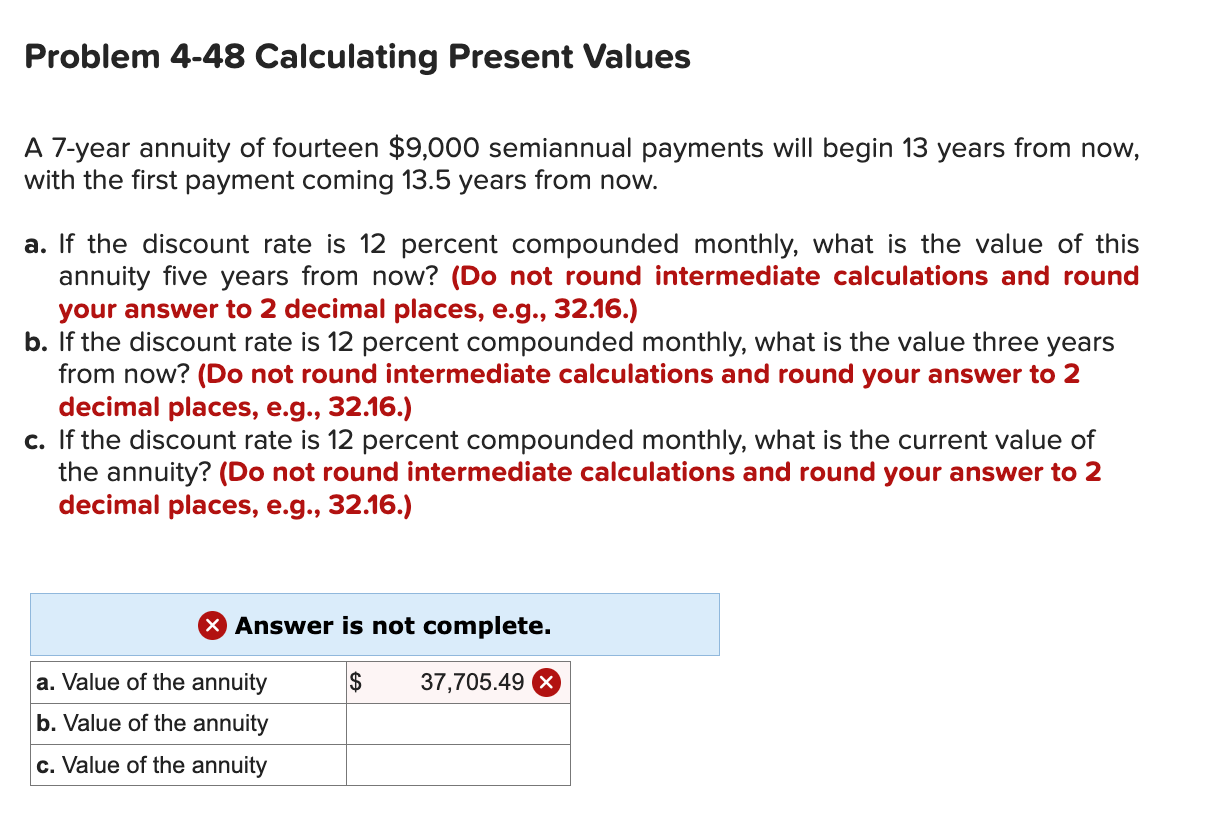Solved A 7-year annuity of fourteen $9,000 semiannual | Chegg.com