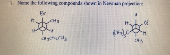 Solved Name the following compounds shown in Newman | Chegg.com