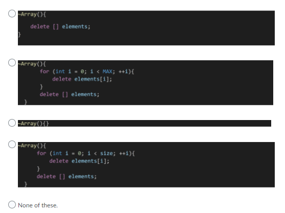 Solved Given the following Array class, how should we | Chegg.com