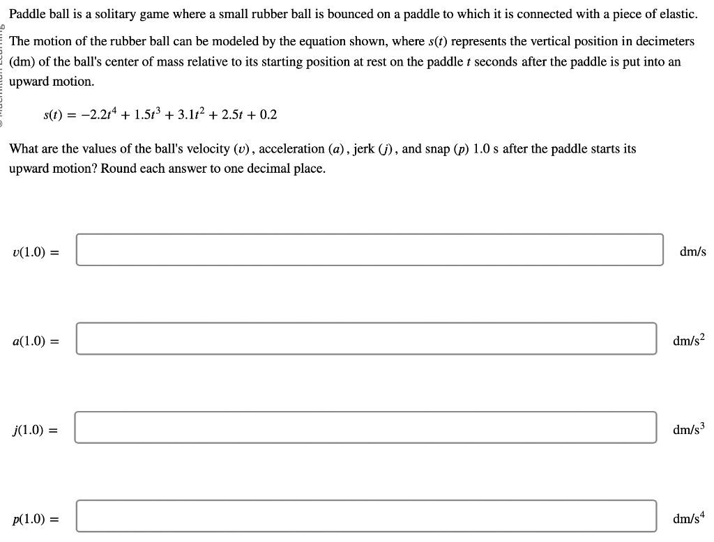 Solved Paddle ball is a solitary game where a small rubber | Chegg.com