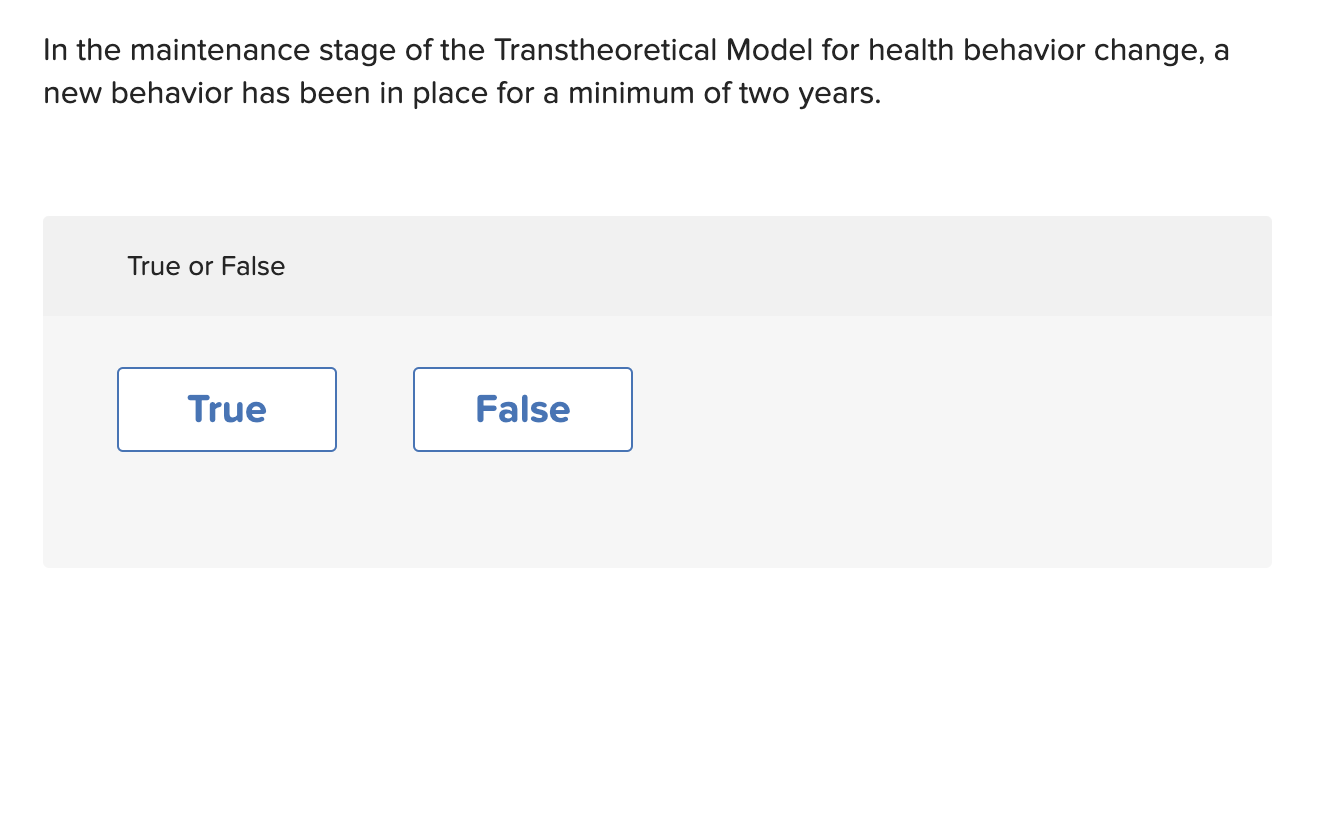 Solved In the maintenance stage of the Transtheoretical | Chegg.com