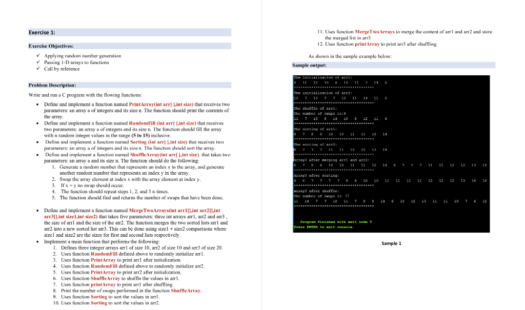Solved Exercise 1: Exereise Objectives: Applying random | Chegg.com