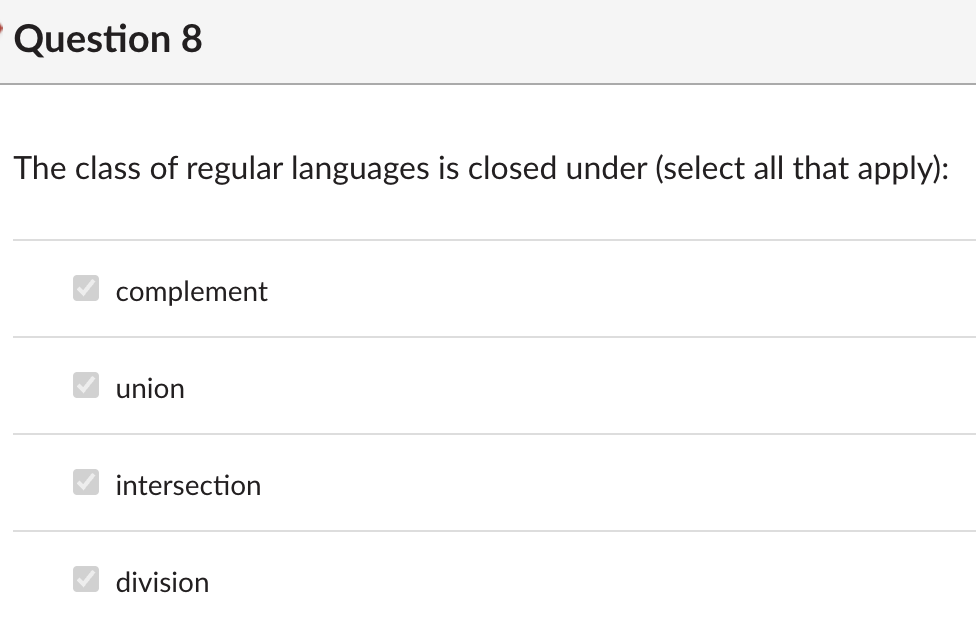 Solved The class of regular languages is closed under | Chegg.com