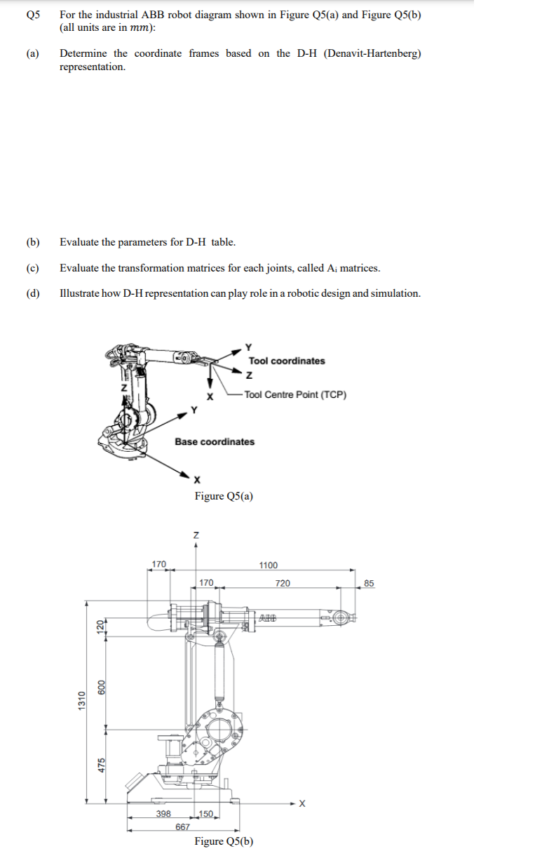 Q5 For the industrial ABB robot diagram shown in | Chegg.com