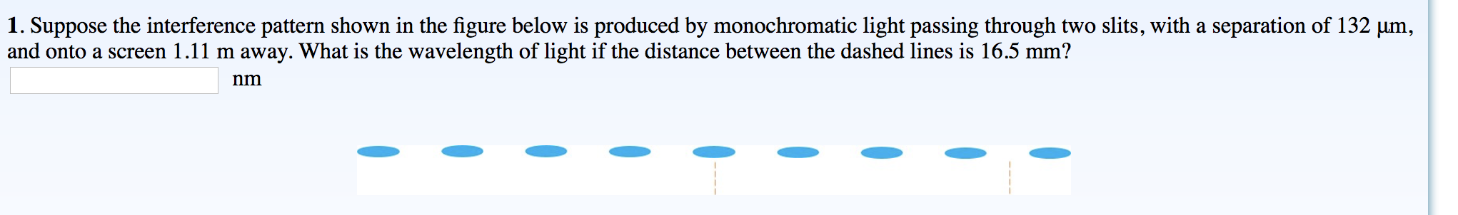 Solved 1. Suppose the interference pattern shown in the | Chegg.com