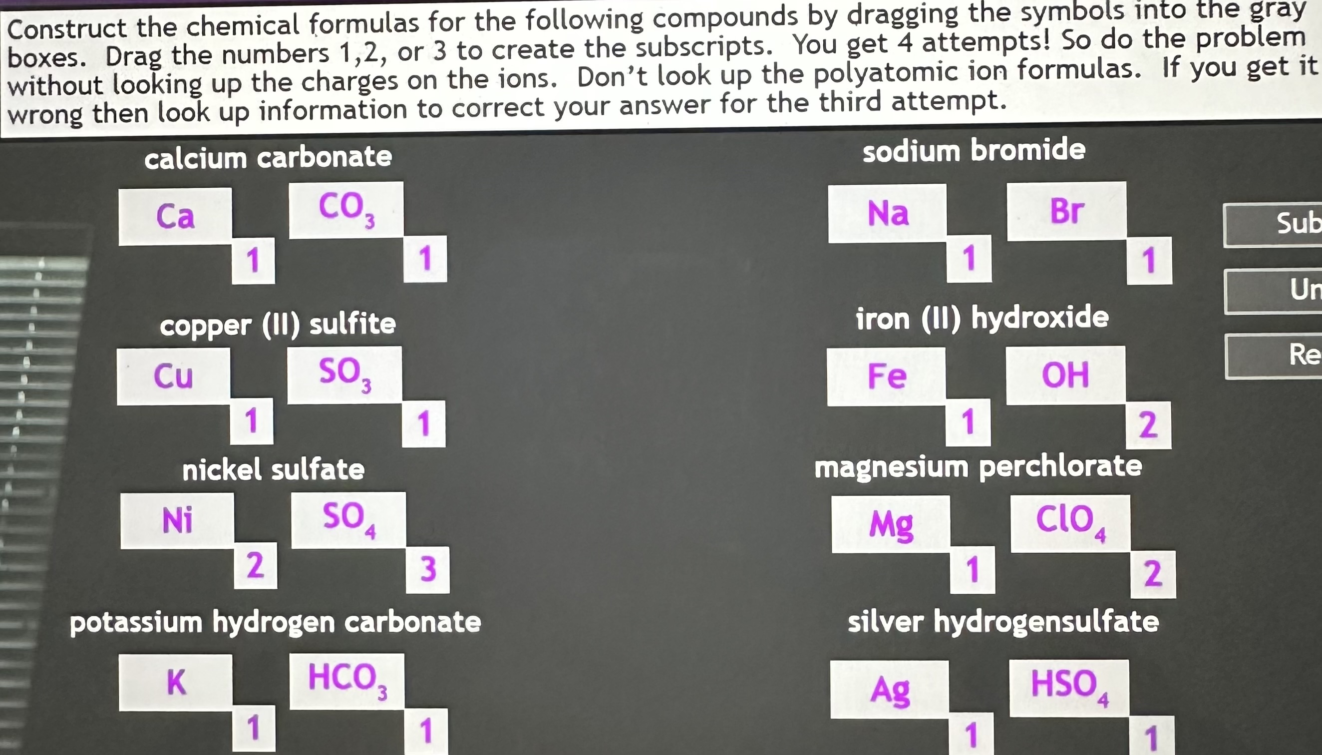 Solved Construct the chemical formulas for the following | Chegg.com