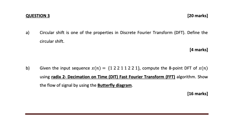 Solved QUESTION 3 [20 marks] a) Circular shift is one of the | Chegg.com