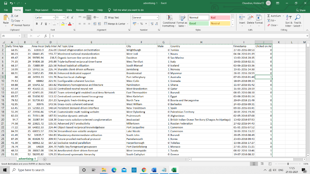 Solved Here you will be working with a dummy advertising | Chegg.com