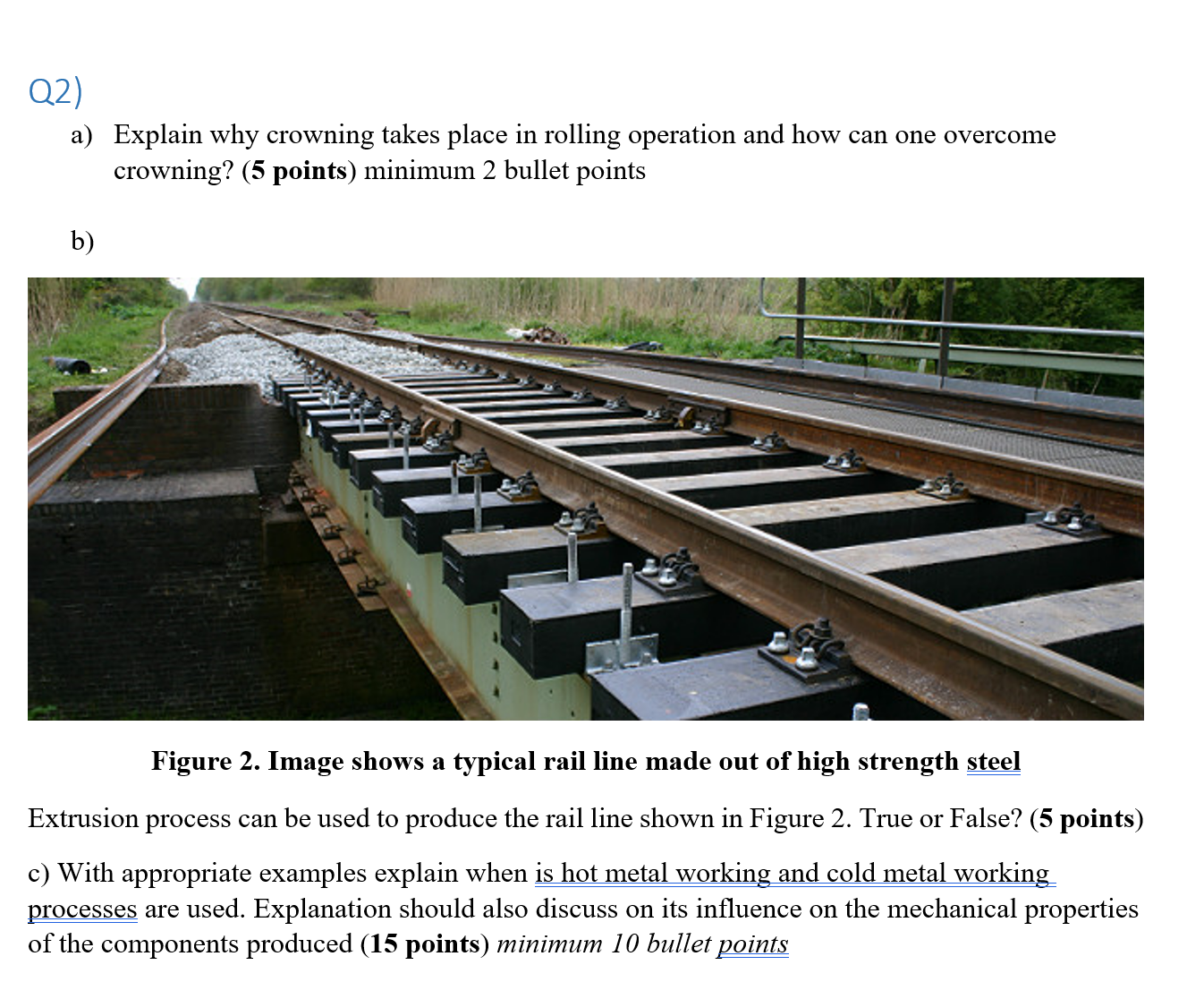 Solved Q2) a) Explain why crowning takes place in rolling | Chegg.com