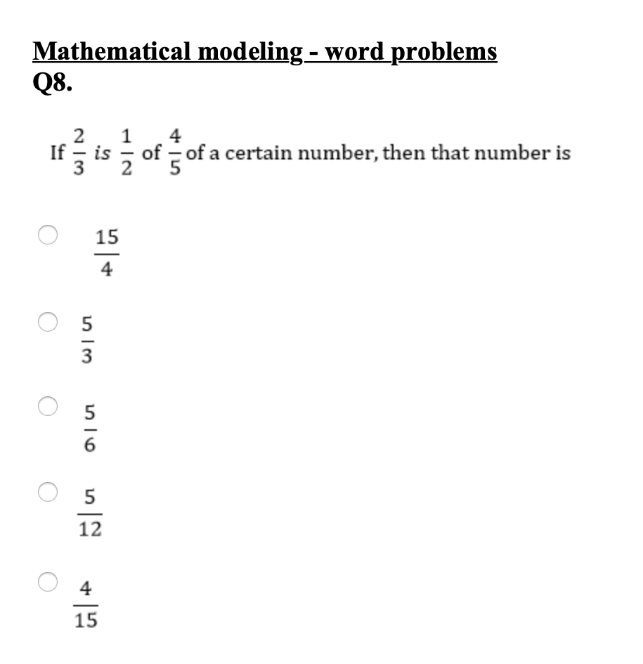 Solved Mathematical modeling - word problems Q8. 2 1 If isof | Chegg.com