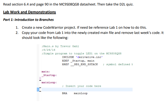 Read section 6.4 and page 90 in the MC9S08QG8 | Chegg.com
