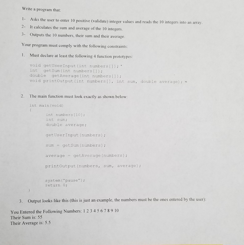 Solved Write a program that 1- As 2- It calculates the sum | Chegg.com
