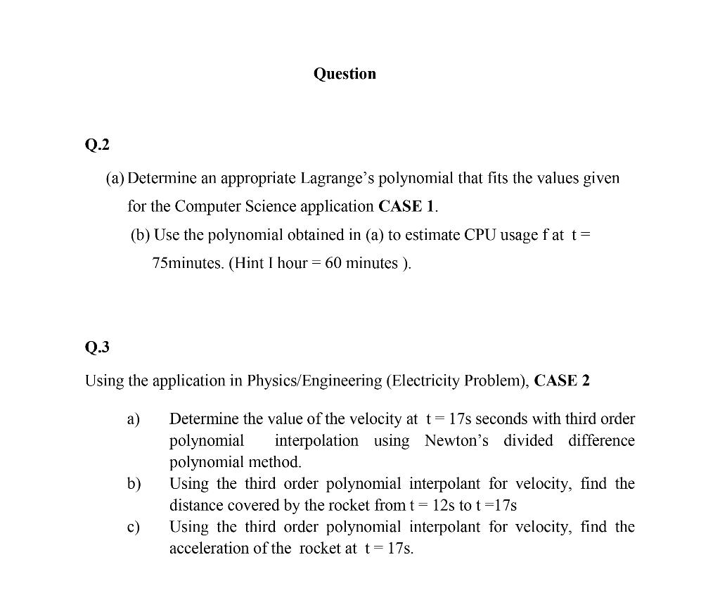 Solved CASE STUDY: Numerical Analysis is an area of | Chegg.com