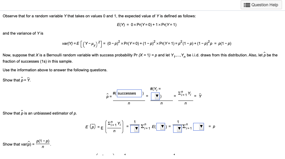 Solved Question Help Observe That For A Random Variable Y