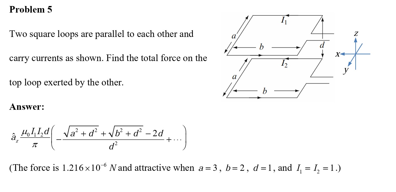 Solved Two square loops are parallel to each other and carry | Chegg.com