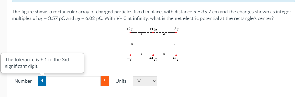 Solved The figure shows a rectangular array of charged | Chegg.com