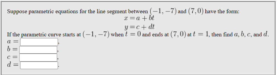 Solved Suppose parametric equations for the line segment | Chegg.com
