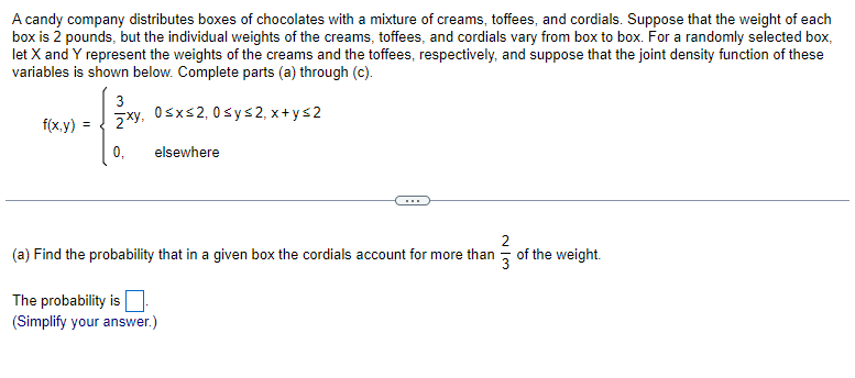 Solved A candy company distributes boxes of chocolates with | Chegg.com