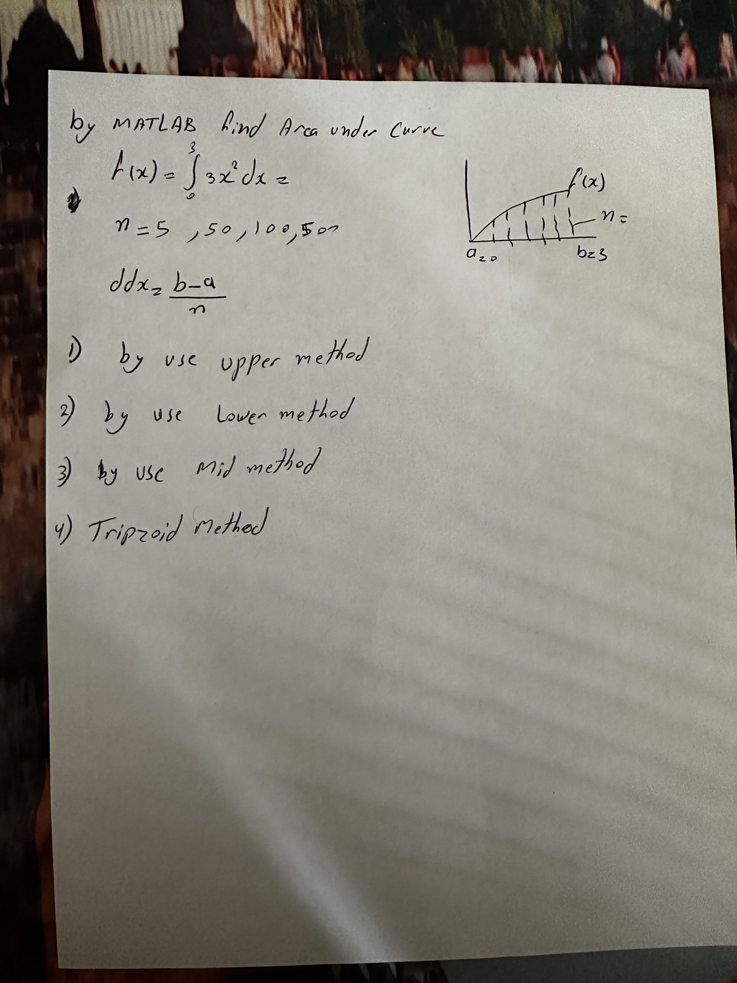 Solved by MATLAB find Area under curre | Chegg.com