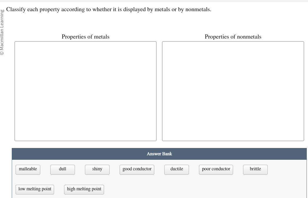 Classify each property according to whether it is | Chegg.com