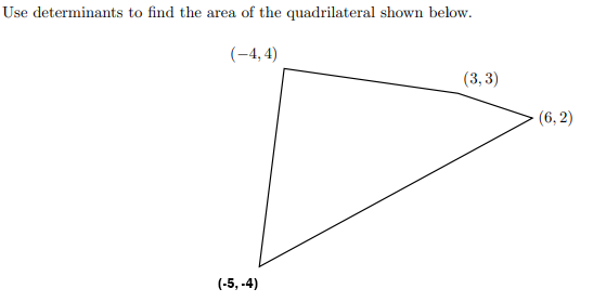Solved Use determinants to find the area of the | Chegg.com
