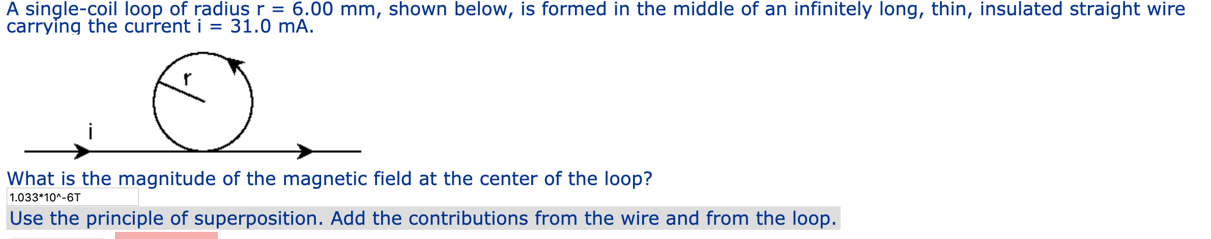 Solved A single-coil loop of radius r = 6.00 mm, shown | Chegg.com