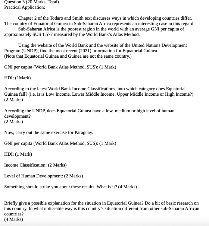 Solved Question 3 (20 Marks, Total) Practical Application: | Chegg.com